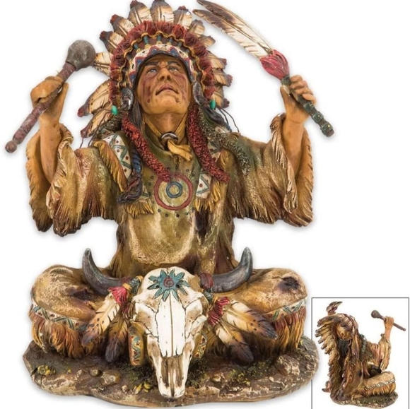Other | Native American Chief Resin Sculpture | Poshmark